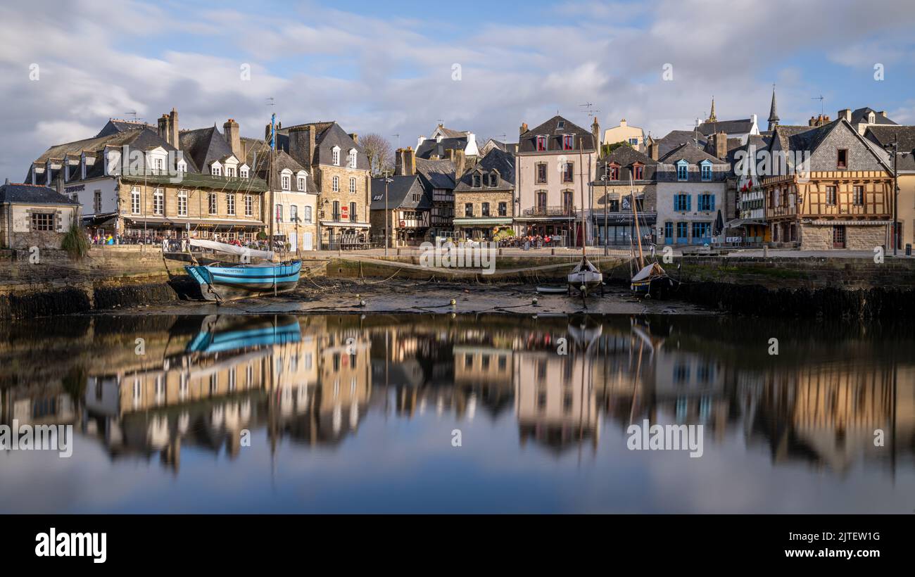 Auray, France - 02-05-2022: photograph of the walk on the port of Auray ...