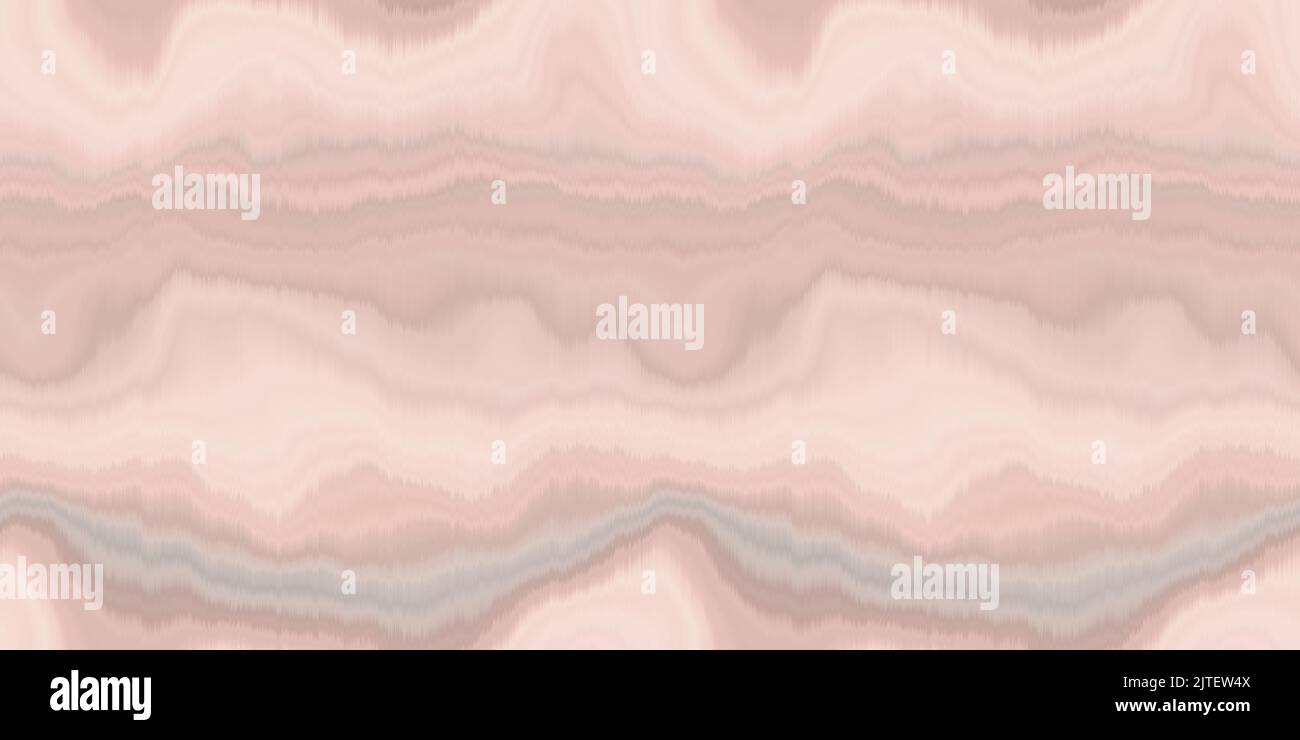 Soft wavy tie dye stripe seamless border pattern. Pink white organic ...