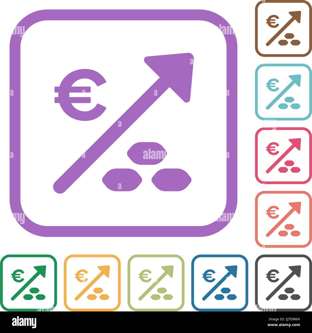 Rising coal energy european Euro prices simple icons in color rounded ... Rising coal energy european Euro prices simple icons in color rounded ...