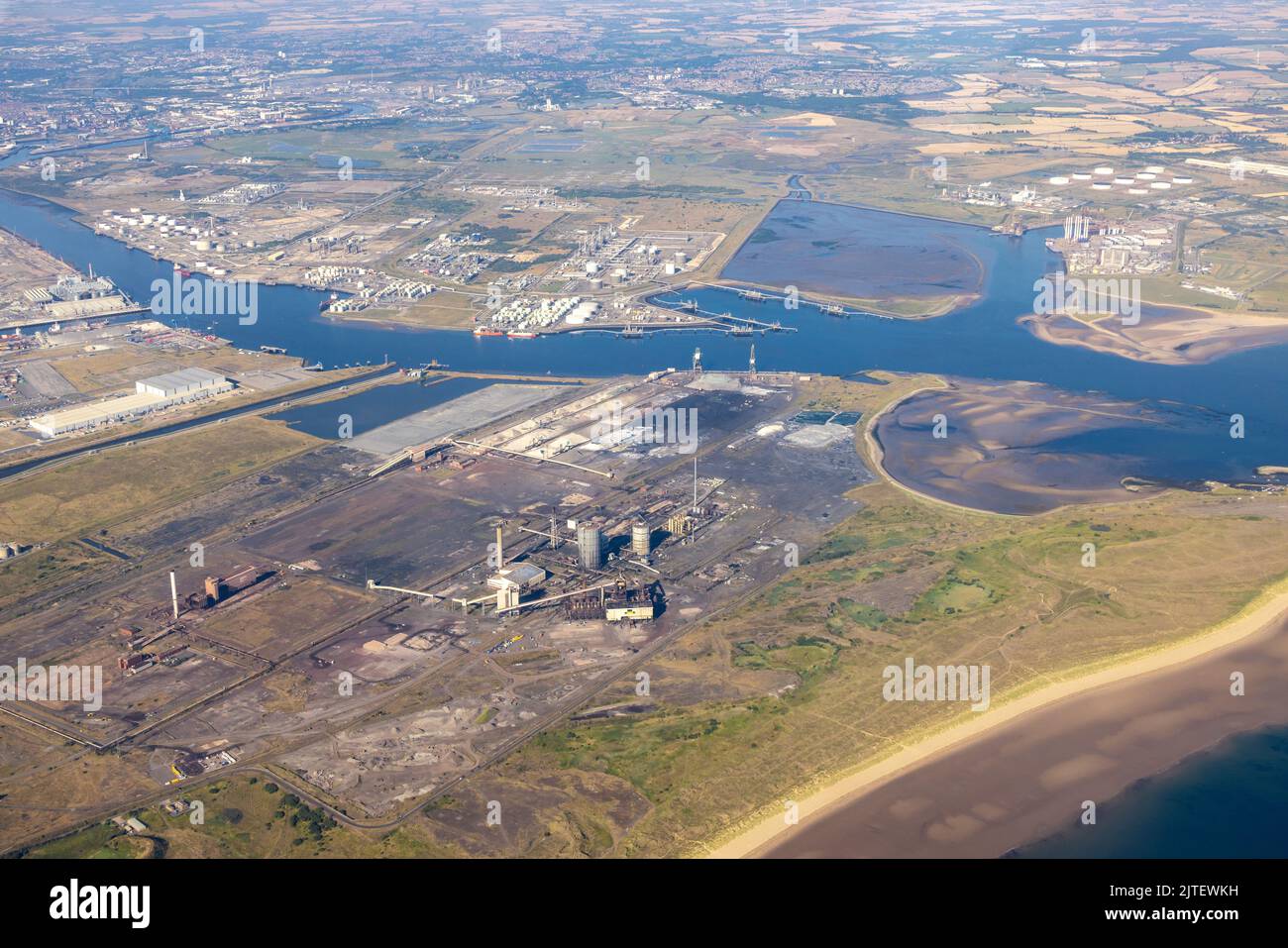 Durham, United Kingdom. Aerial photograph of the Teesside Steel Works ...