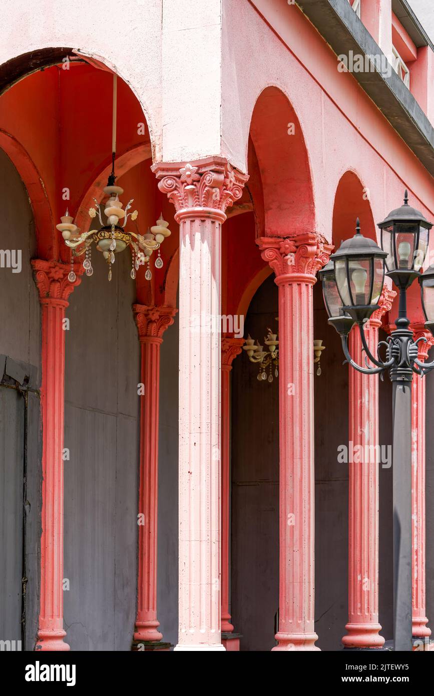 A European-style red Christian church Stock Photo - Alamy