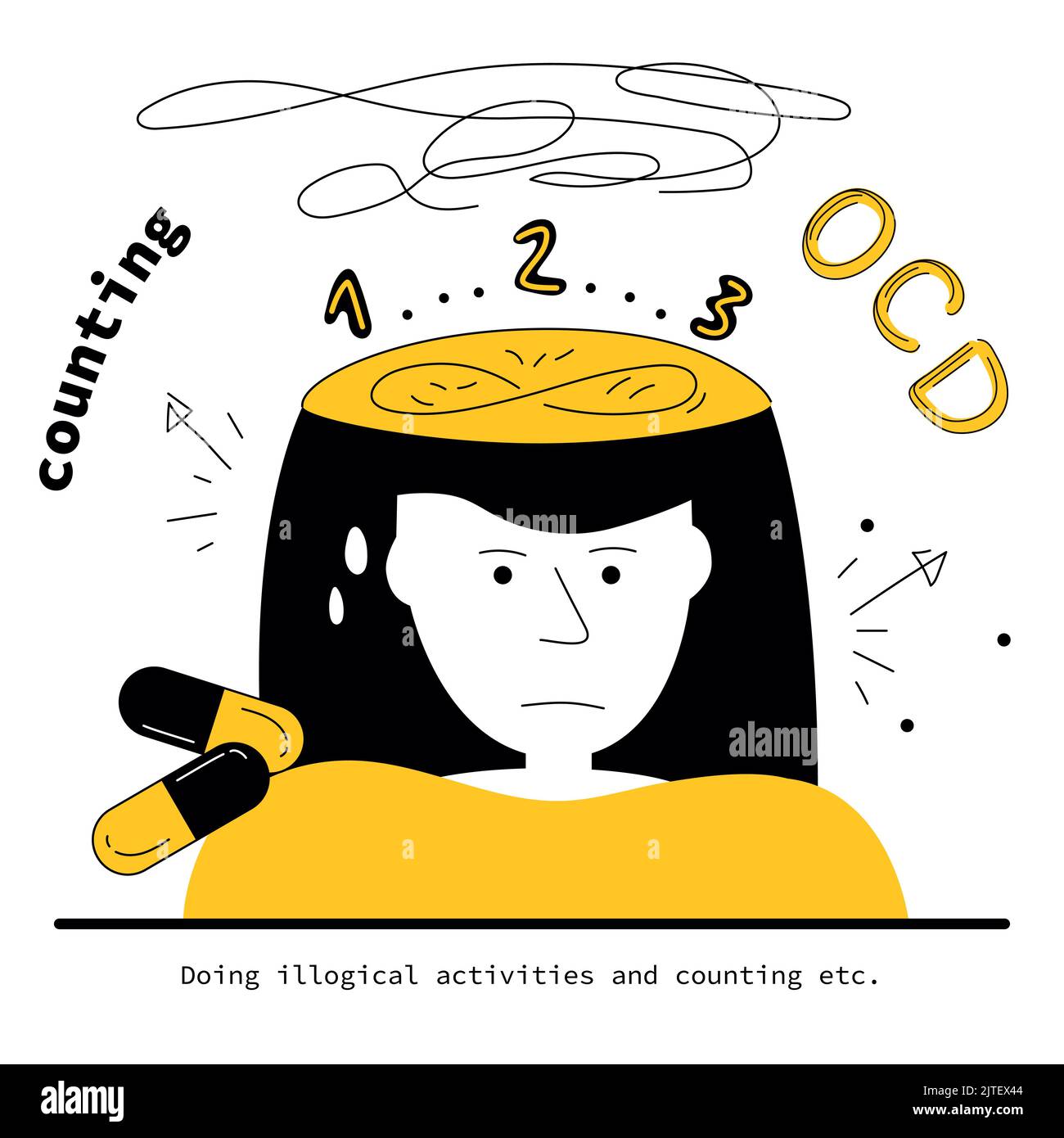 Women has syndrome obsessive compulsive disorder and intrusive thoughts ...