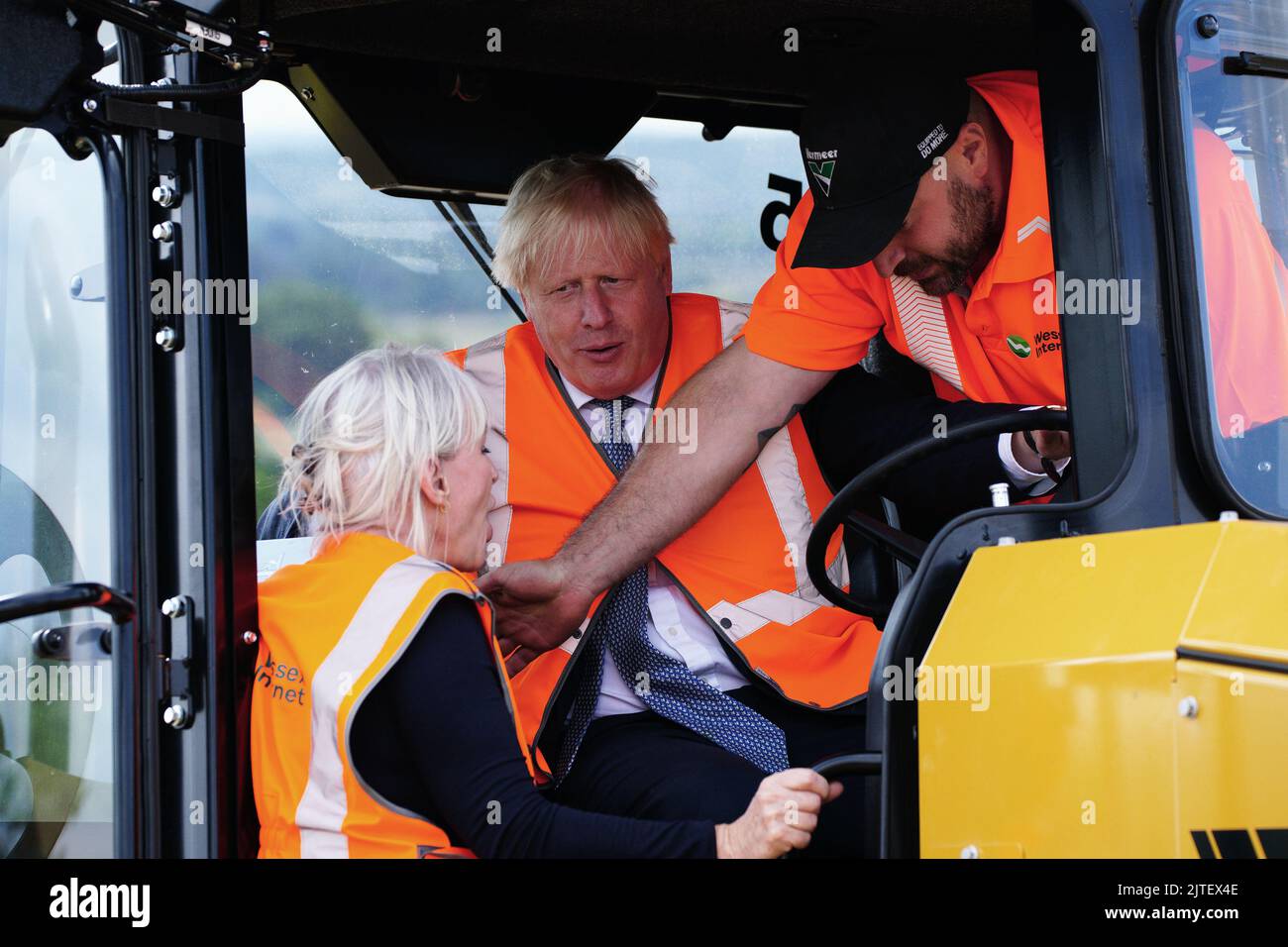 Prime Minister Boris Johnson (centre) and Culture Secretary Nadine ...