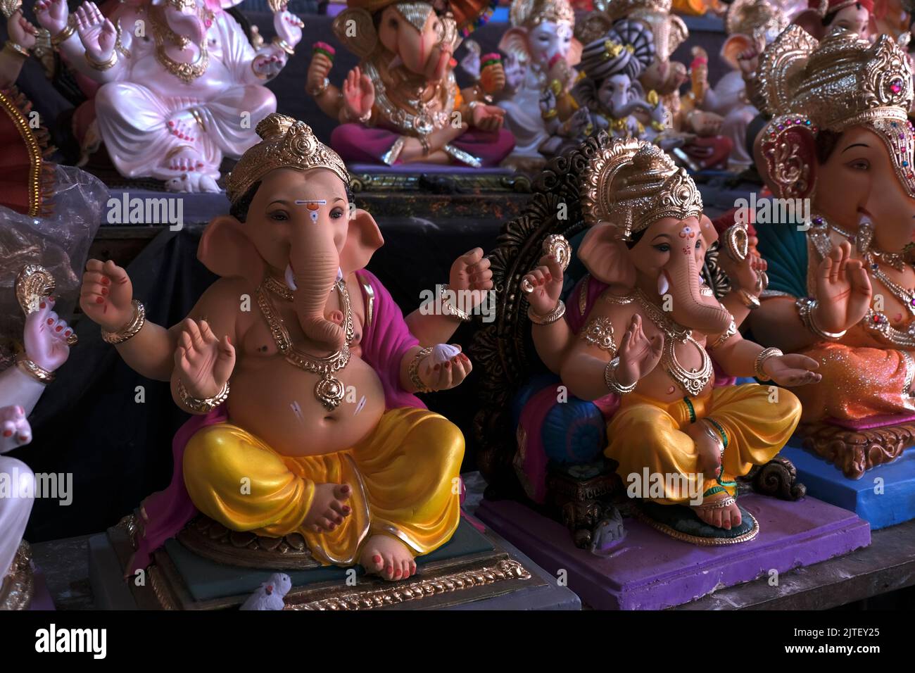 26 August 2022, Pune, India, Ganesha or Ganapati for sale at a shop on ...