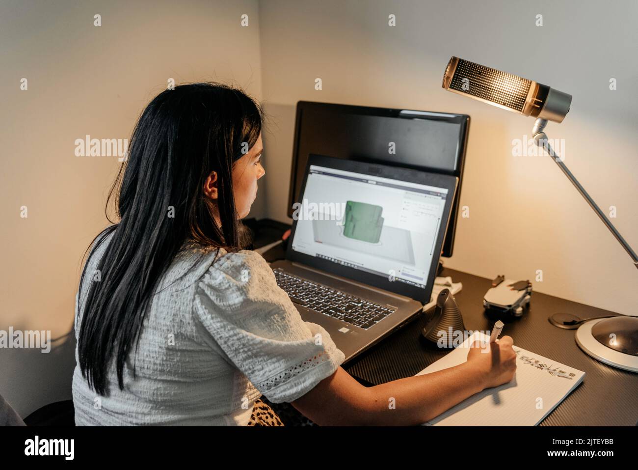 Person from behind with laptop hi-res stock photography and images - Alamy