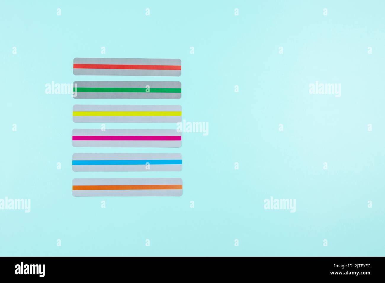 Dyslexia. Different colors reading highlight bookmark overlays strips ...