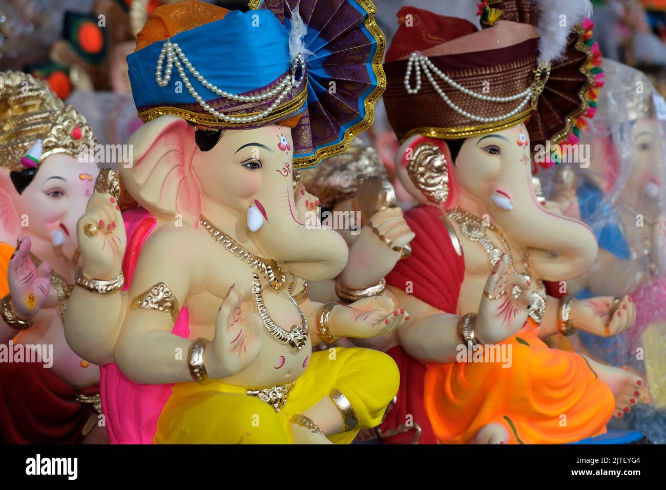26 August 2022, Pune, India, Ganesha or Ganapati for sale at a shop on ...