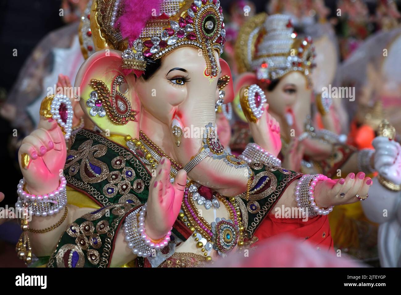 26 August 2022, Pune, India, Ganesha or Ganapati for sale at a shop on ...