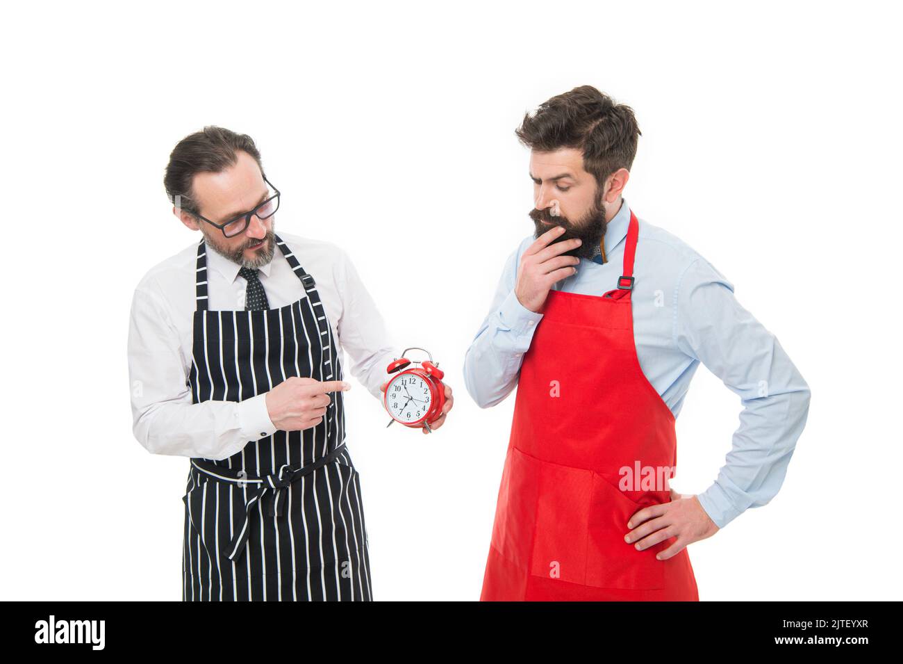 deadline. cafe and restaurant opening. chef team in apron. Food ...