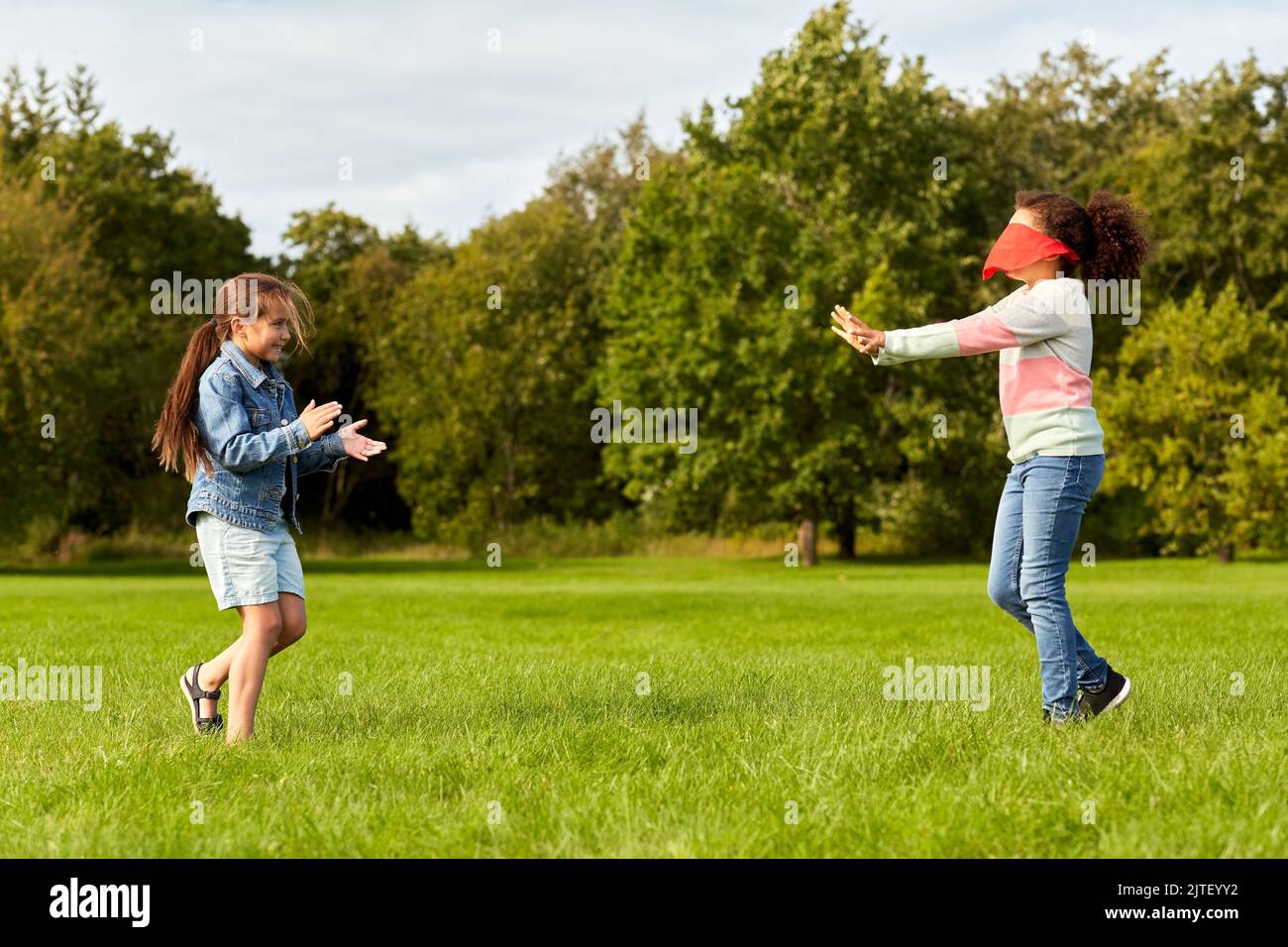Children playing park tag hi-res stock photography and images - Alamy