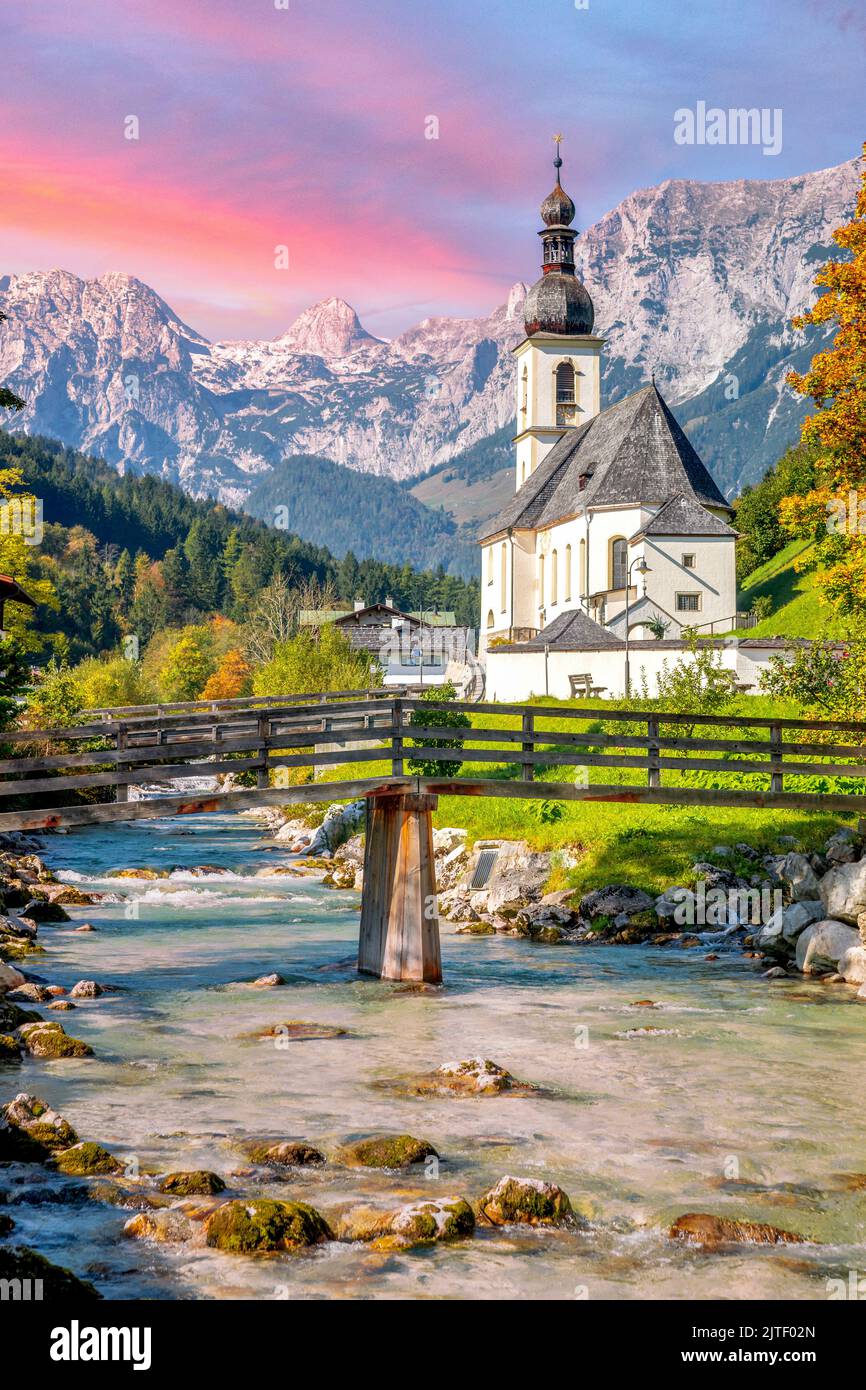 Saint Sebastian Church, Ramsau, Berchtesgaden, Germany Stock Photo - Alamy