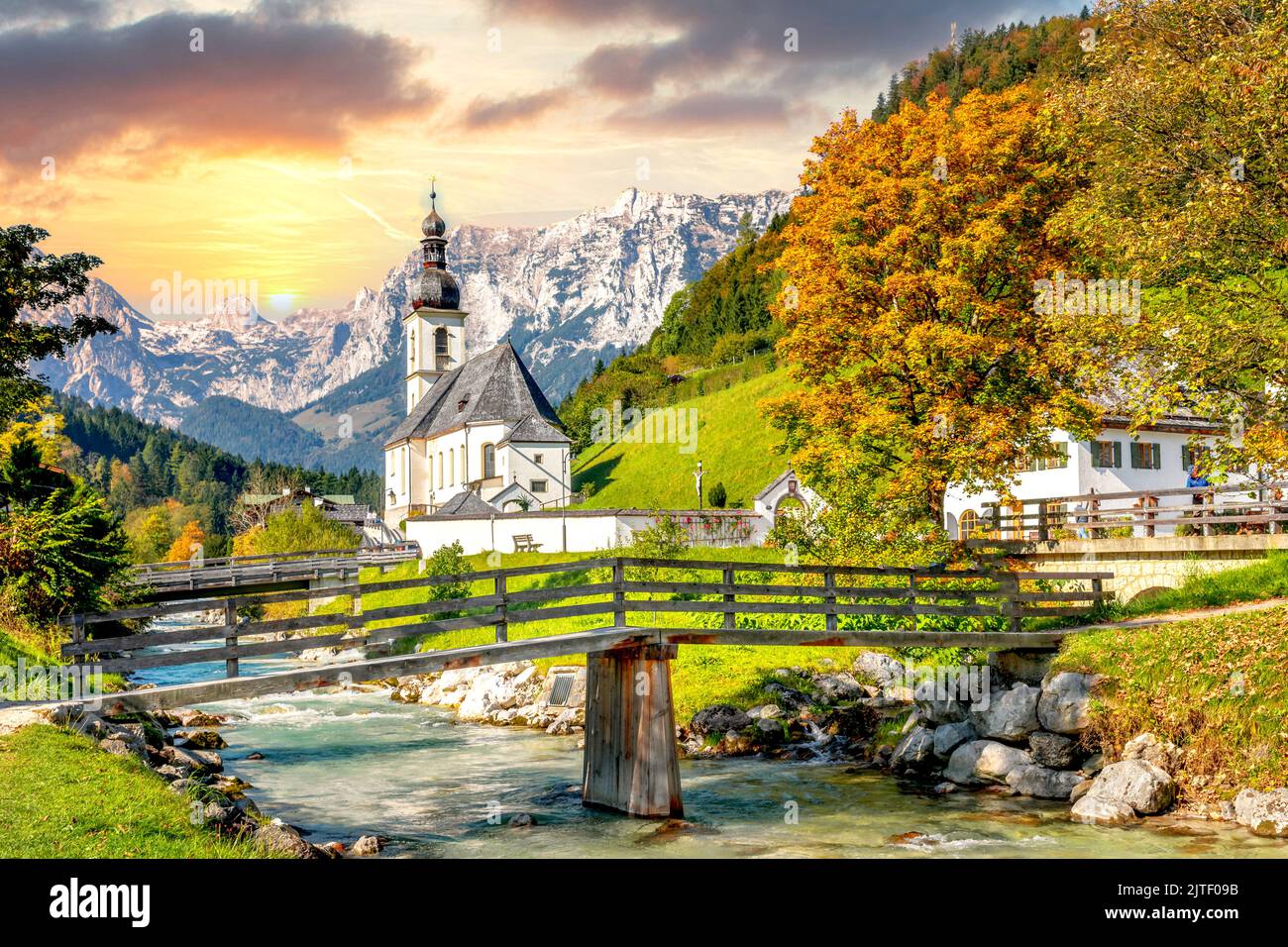 Saint Sebastian Church, Ramsau, Berchtesgaden, Germany Stock Photo - Alamy