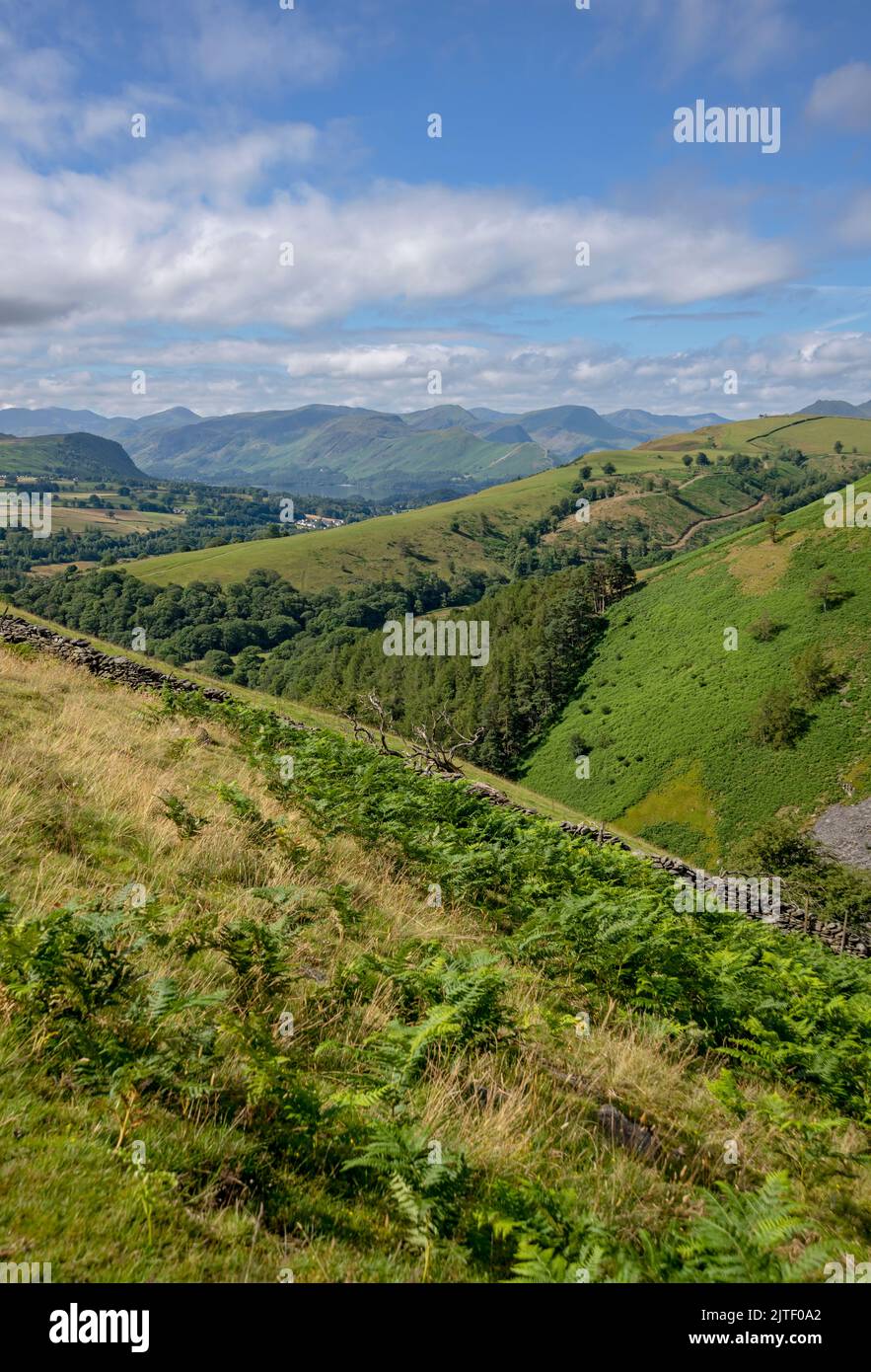 View of fells from Blease Fell towards Latrigg, Walla Crag & Catbells ...