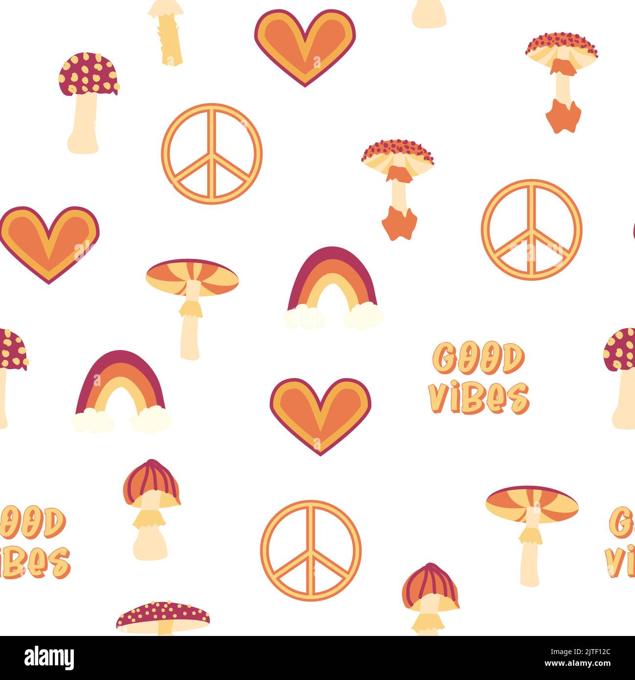 Magic psychedelic drug mushrooms, Chamomile, rainbow seamless pattern ...