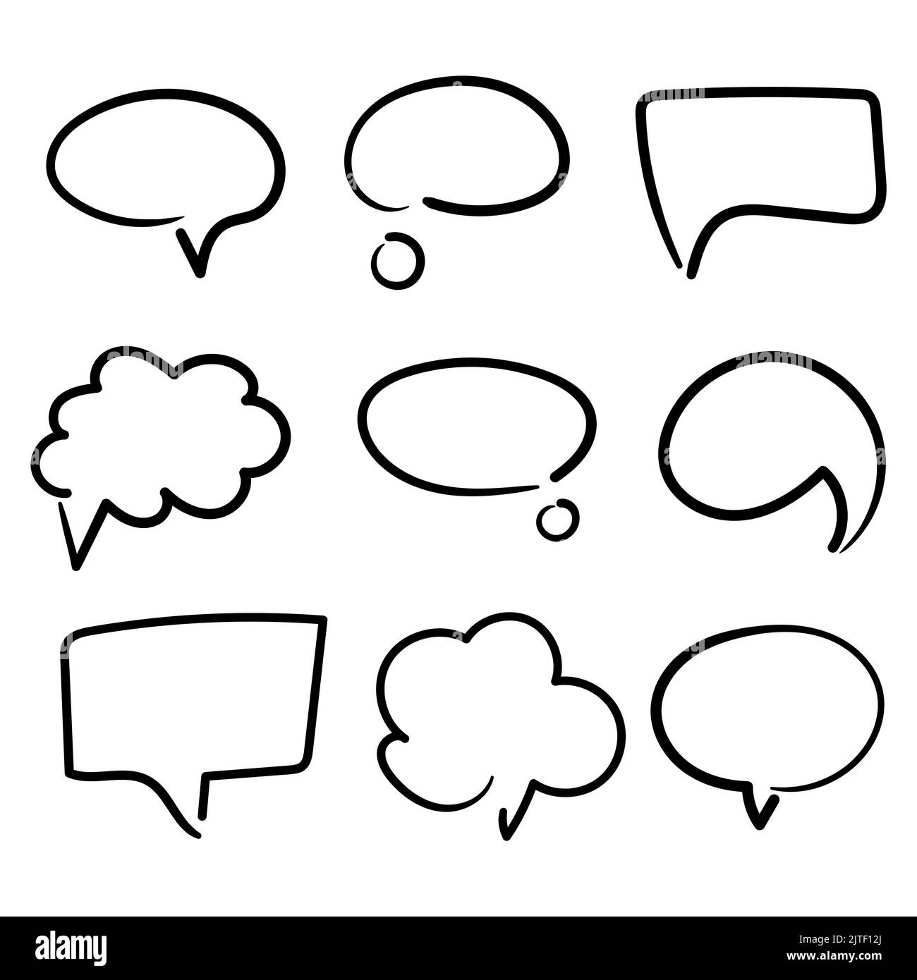Blank dialog balloon for speech or conversation. Comic style hand drawn ...
