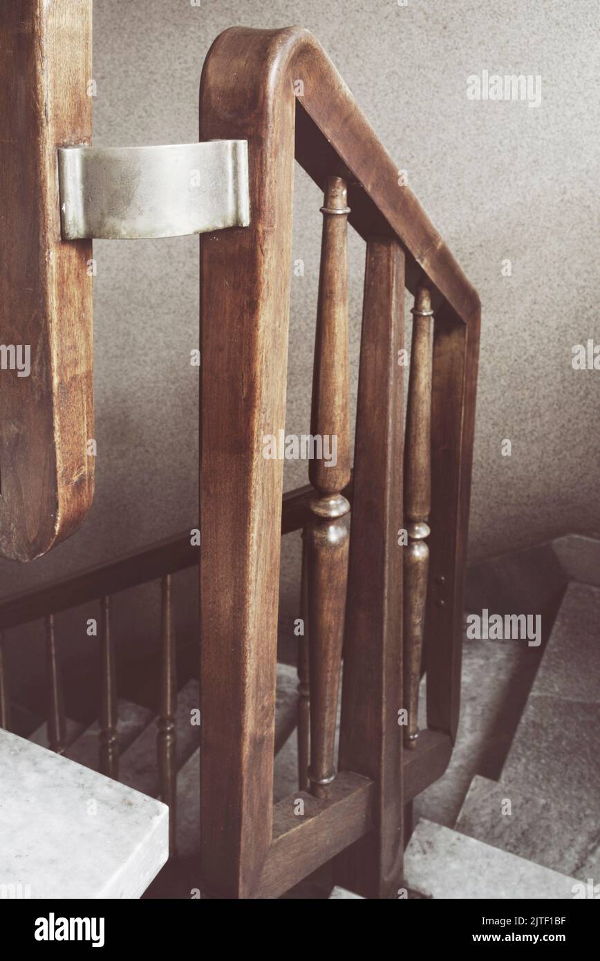 interior staircase bannister Stock Photo - Alamy