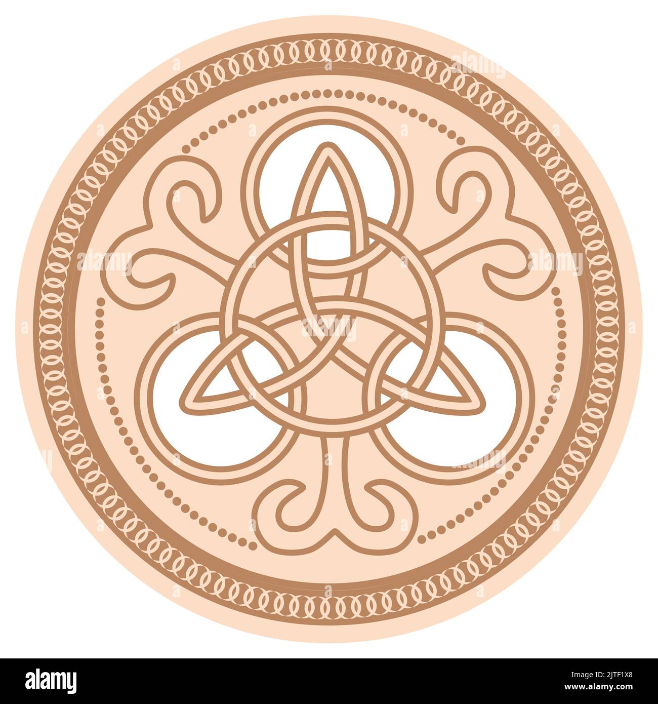 Celtic Trinity Knot. Pendant. Beige trendy, design with runes and sun ...