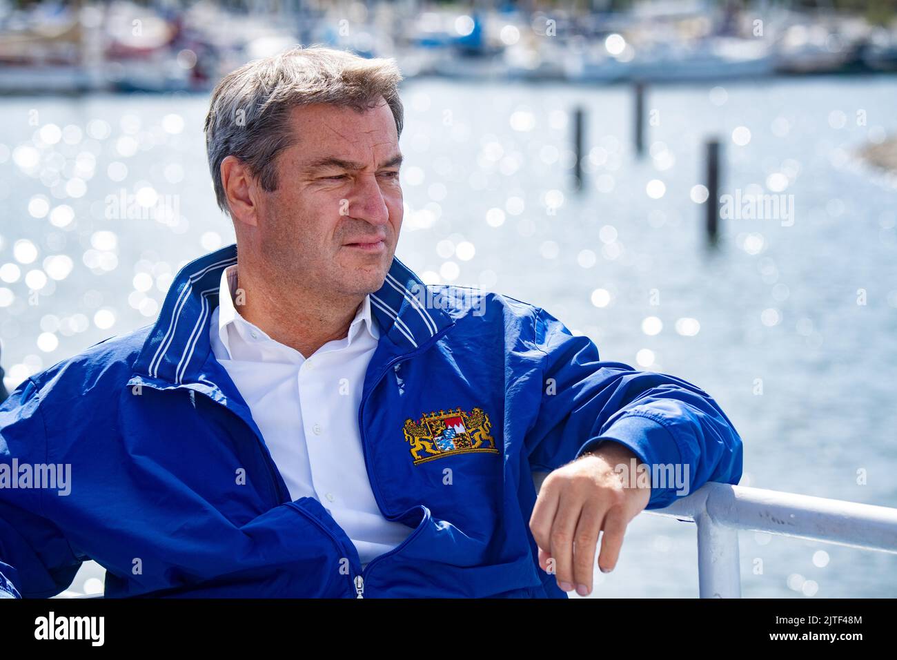 30 August 2022, Mecklenburg-Western Pomerania, Lubmin: Markus Söder ...