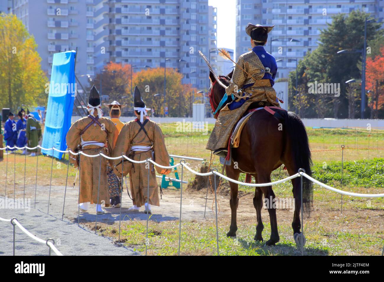 Hoseback Samurai warrior in procession Stock Photo - Alamy