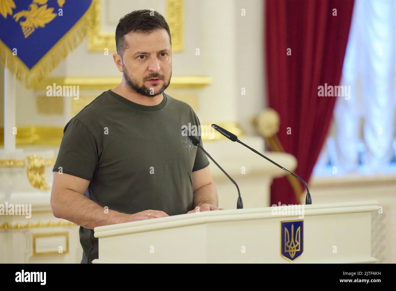 Kyiv, Ukraine. 29th Aug, 2022. Ukrainian President Volodymyr Zelenskyy ...