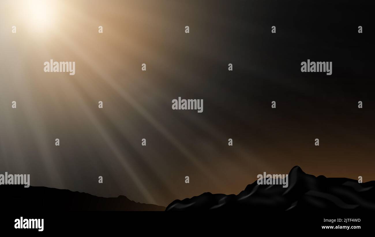 Warm sun rays light effects isolated on black background for overlay ...