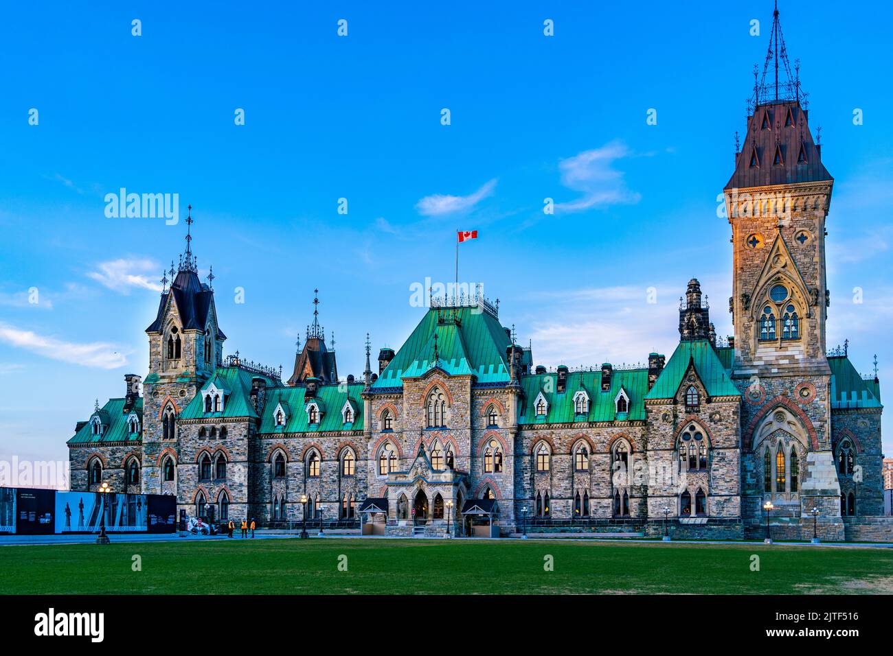 The East Block in Canada's Parliament Hill on a beautiful afternoon ...