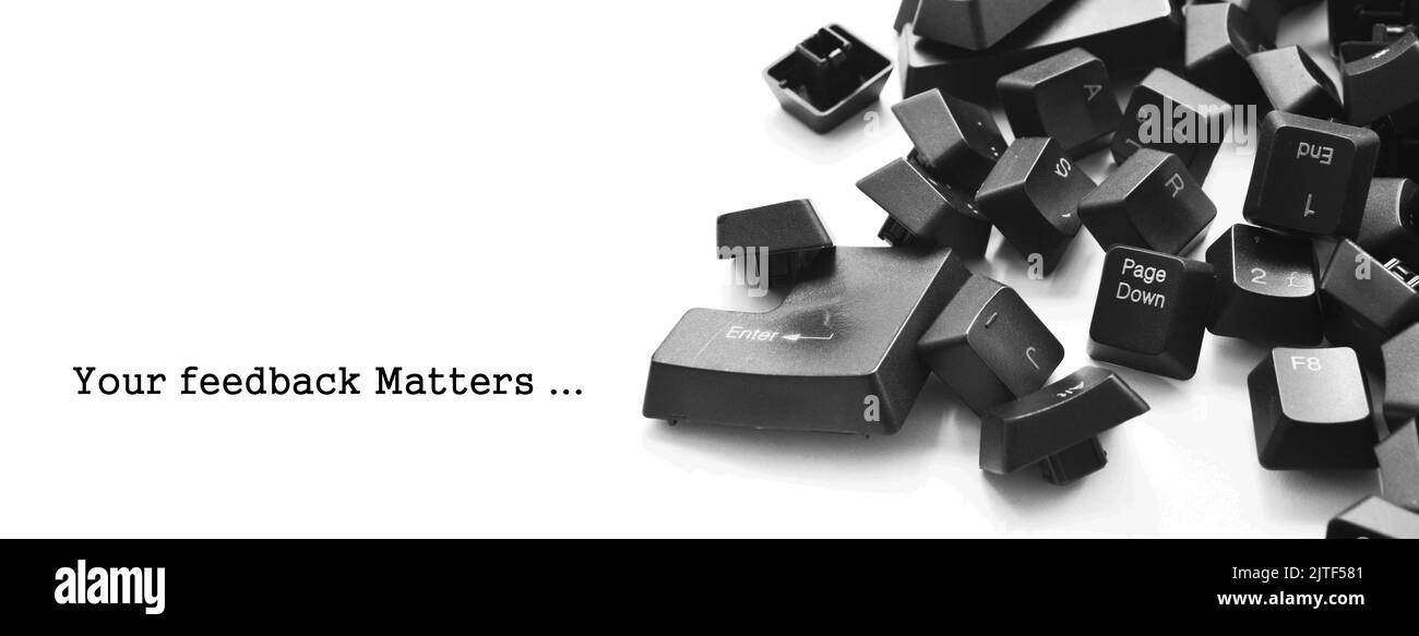 your feedback matters text on background with keyboard keys Stock Photo ...