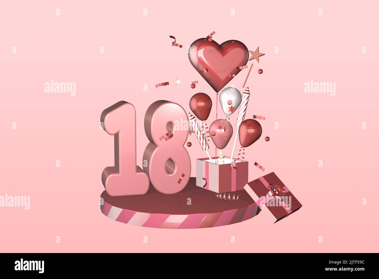 18th Birthday Background Red