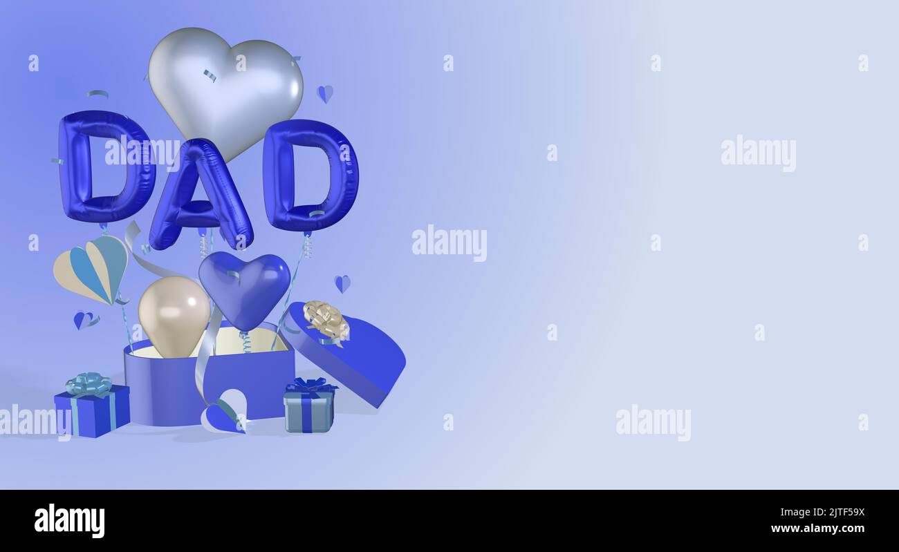 3D rendered fathers day background dad birthday background gift boxes ...