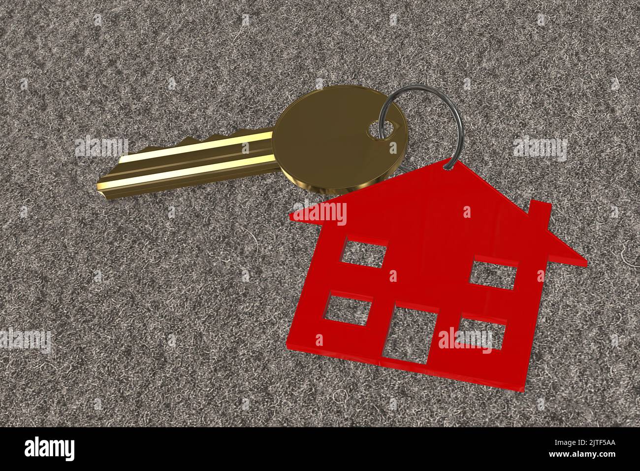 house keys key 3D rendered key ring with house new home mortgage ...