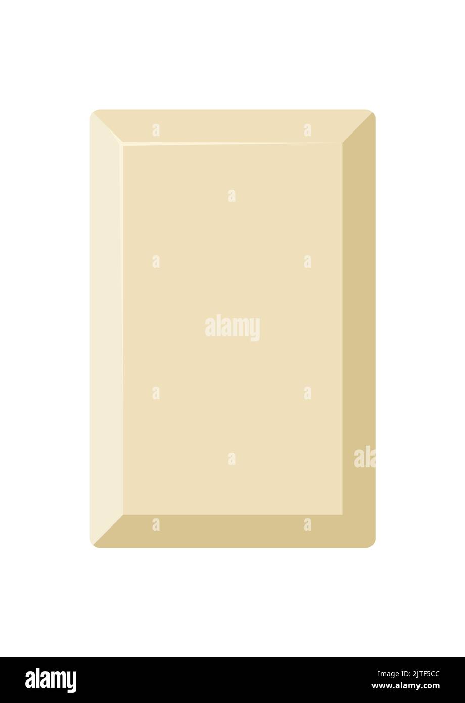 White chocolate bar piece rectangular chunk vector icon Stock Vector ...