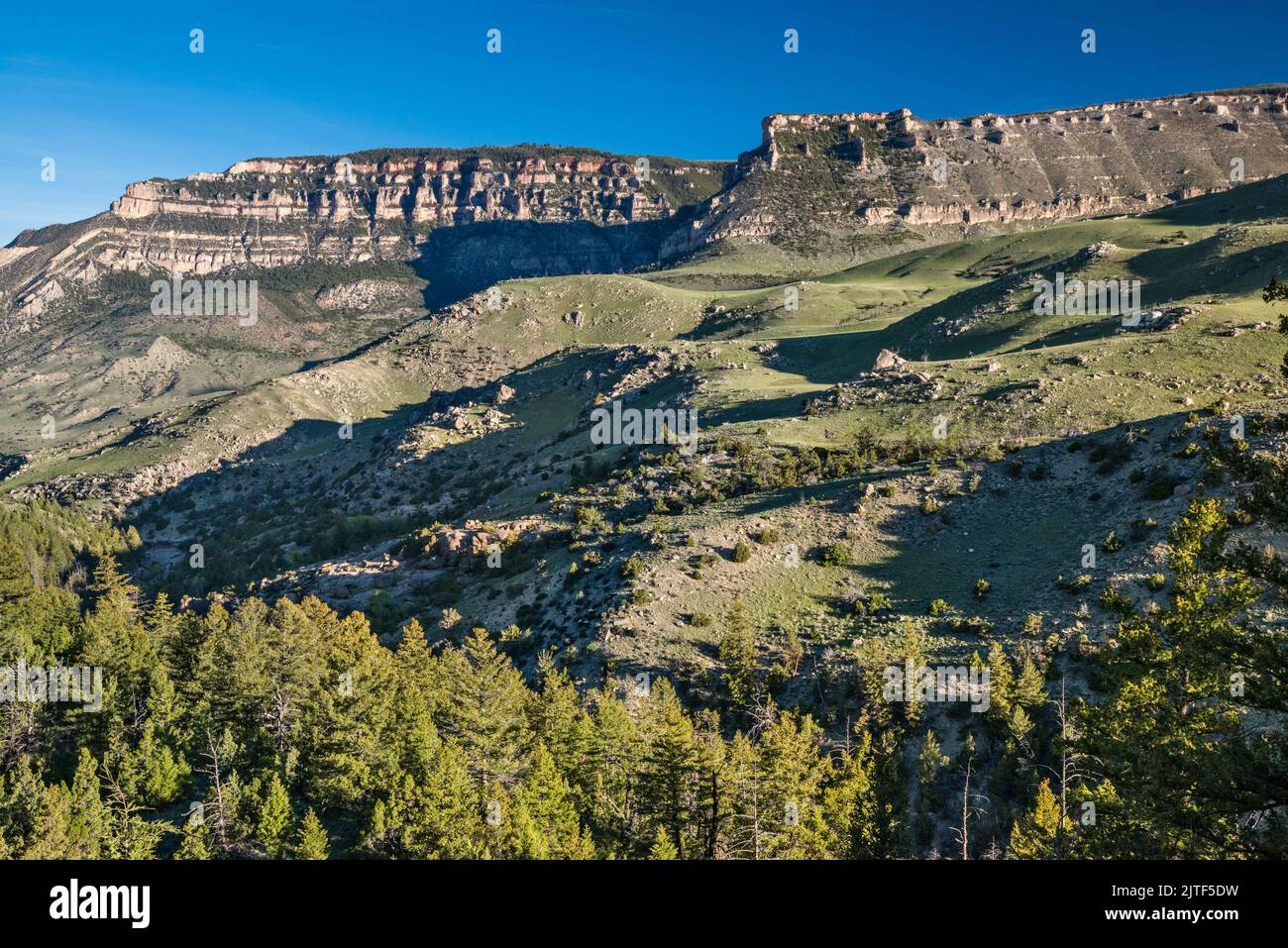 Sunlight Mesa, Elephant Head Rock on left, over Shell Canyon, early ...