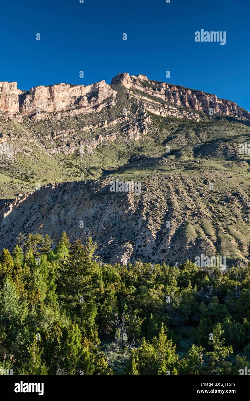 Elephant Head Rock (center), Sunlight Mesa, over Shell Canyon, early ...