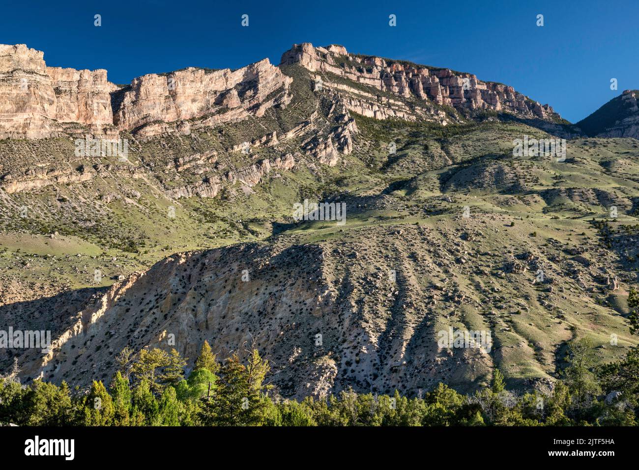 Elephant Head Rock (center), Sunlight Mesa, over Shell Canyon, early ...