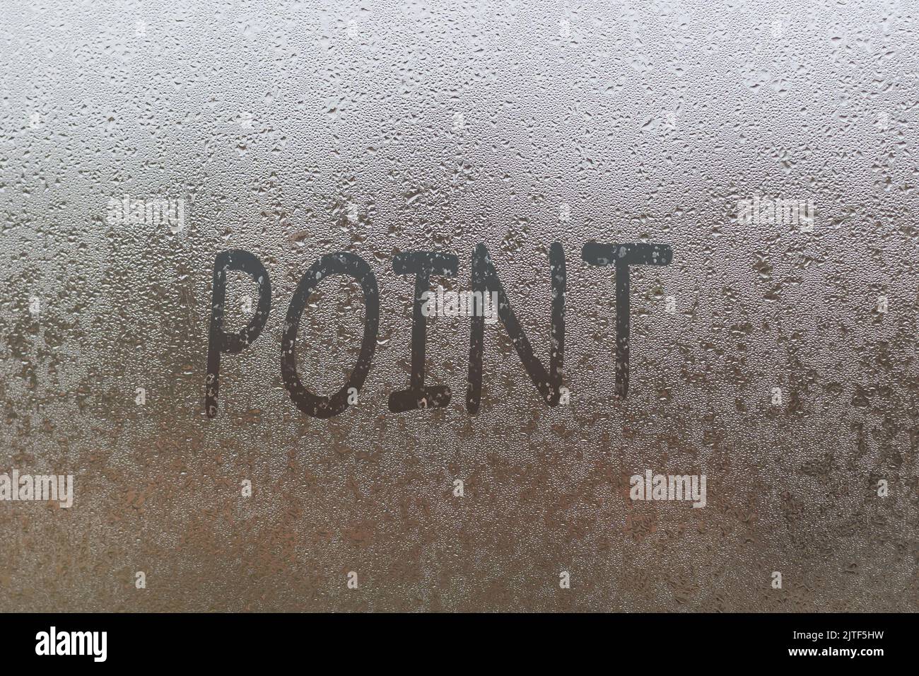 Word point. Abstract background with drops of water. Inscription on ...