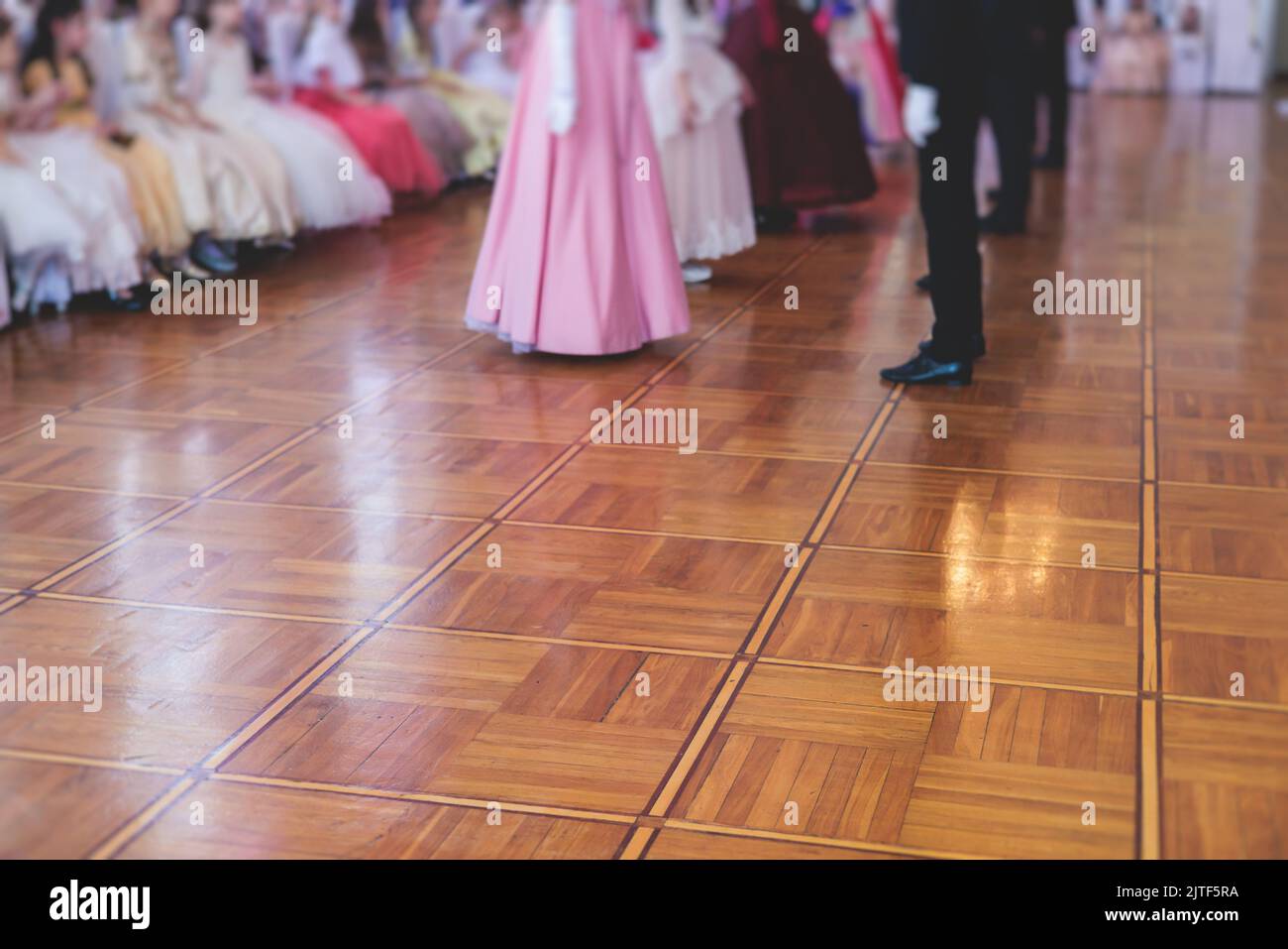 Couples dance on the historical costumed ball in historical dresses ...