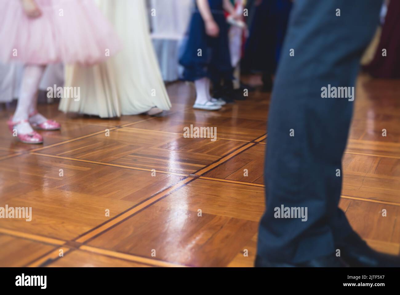 Couples dance on the historical costumed ball in historical dresses ...