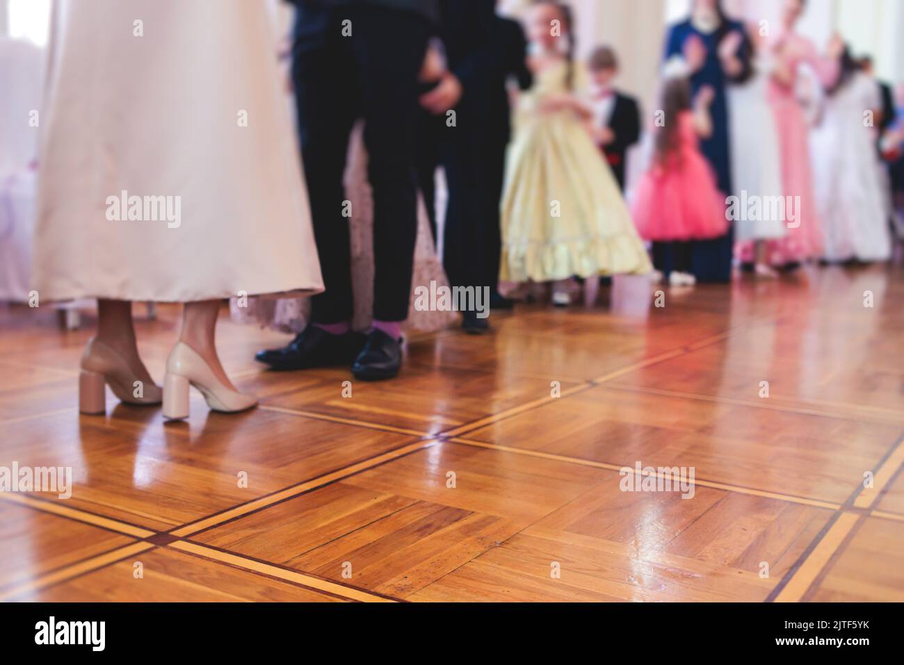 Couples dance on the historical costumed ball in historical dresses ...
