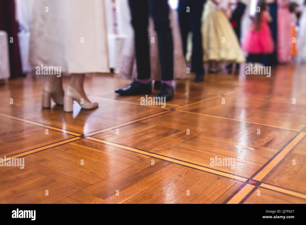 Couples dance on the historical costumed ball in historical dresses ...