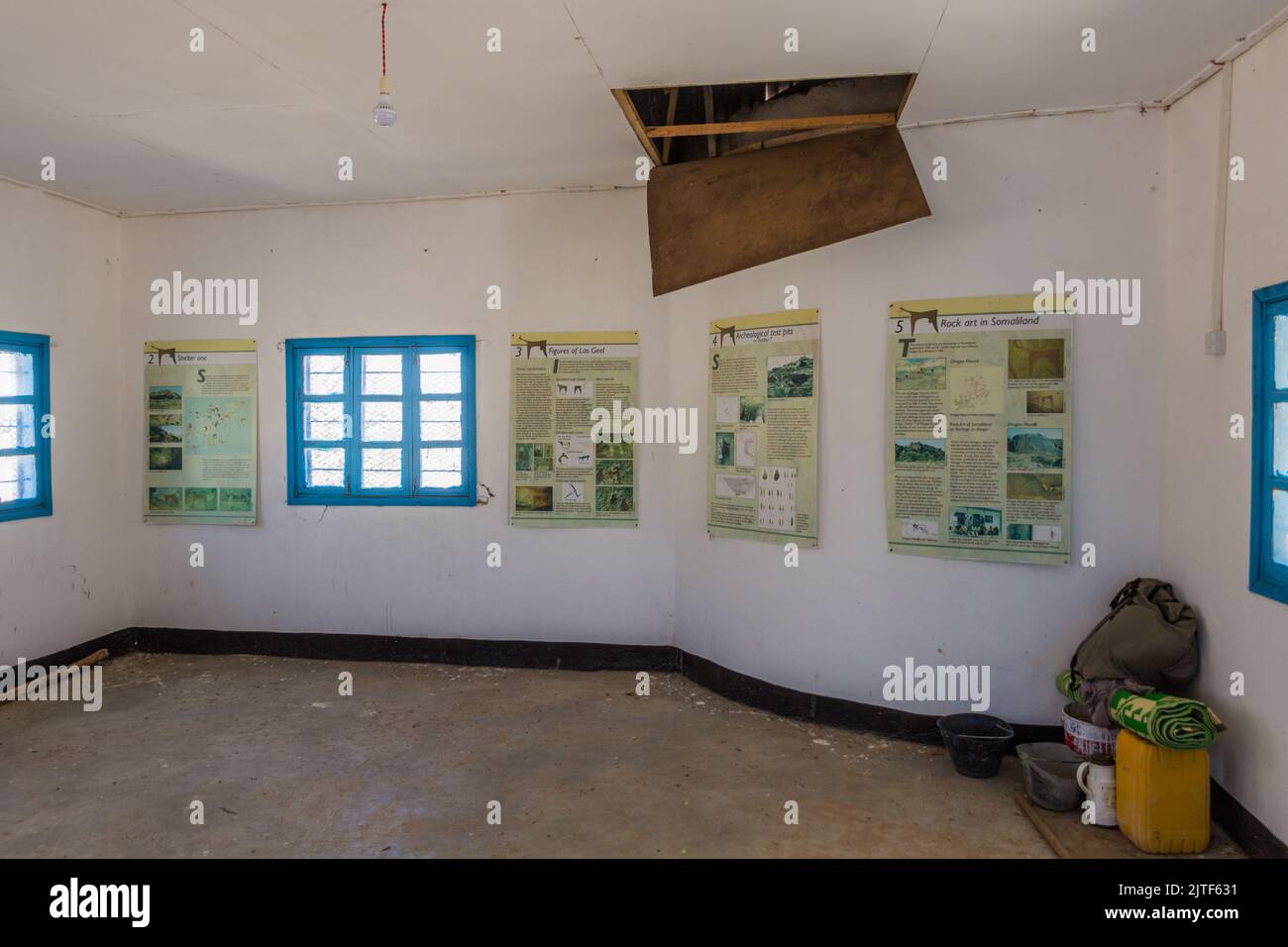 LAAS GEEL, SOMALILAND - APRIL 12, 2019: Small local museum of Laas Geel ...