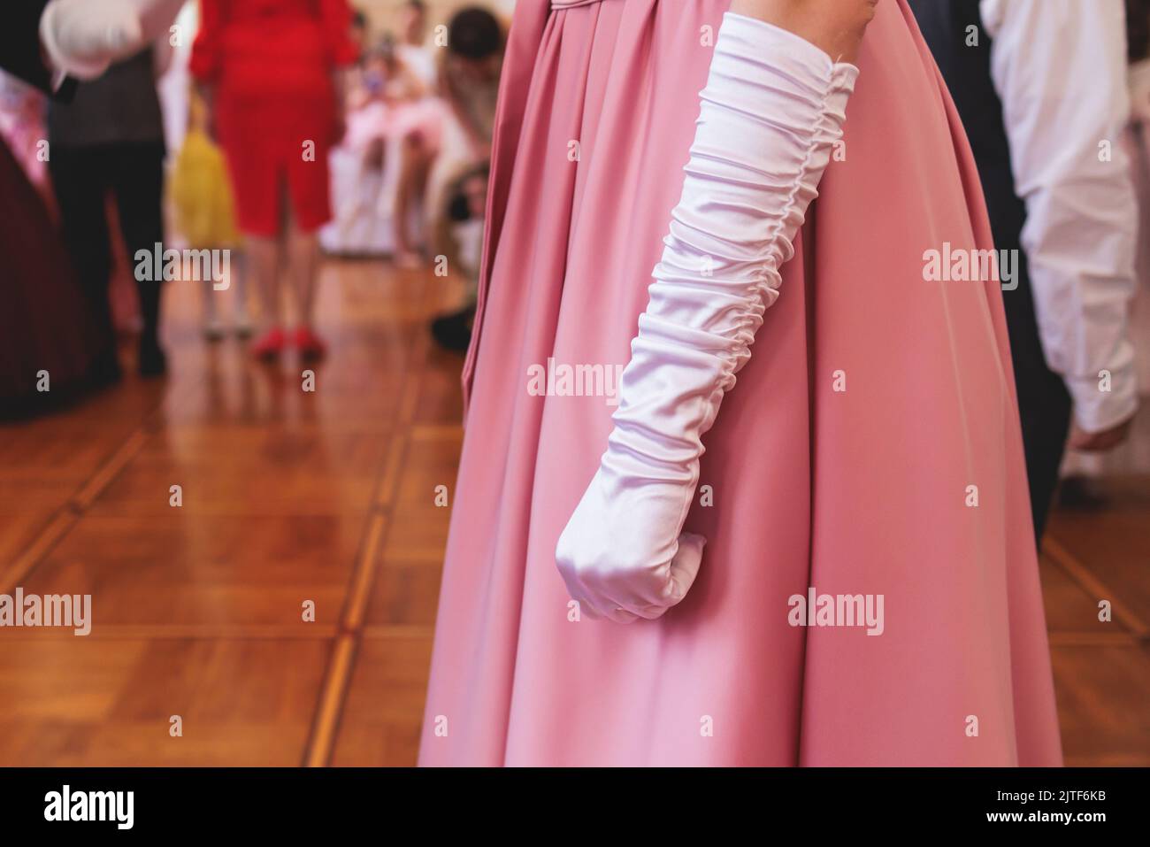 Couples dance on the historical costumed ball in historical dresses ...