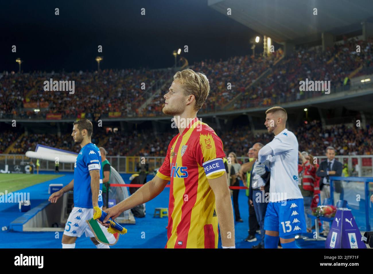Via Del Mare stadium, Lecce, Italy, August 28, 2022, Morten Hjulmand ...