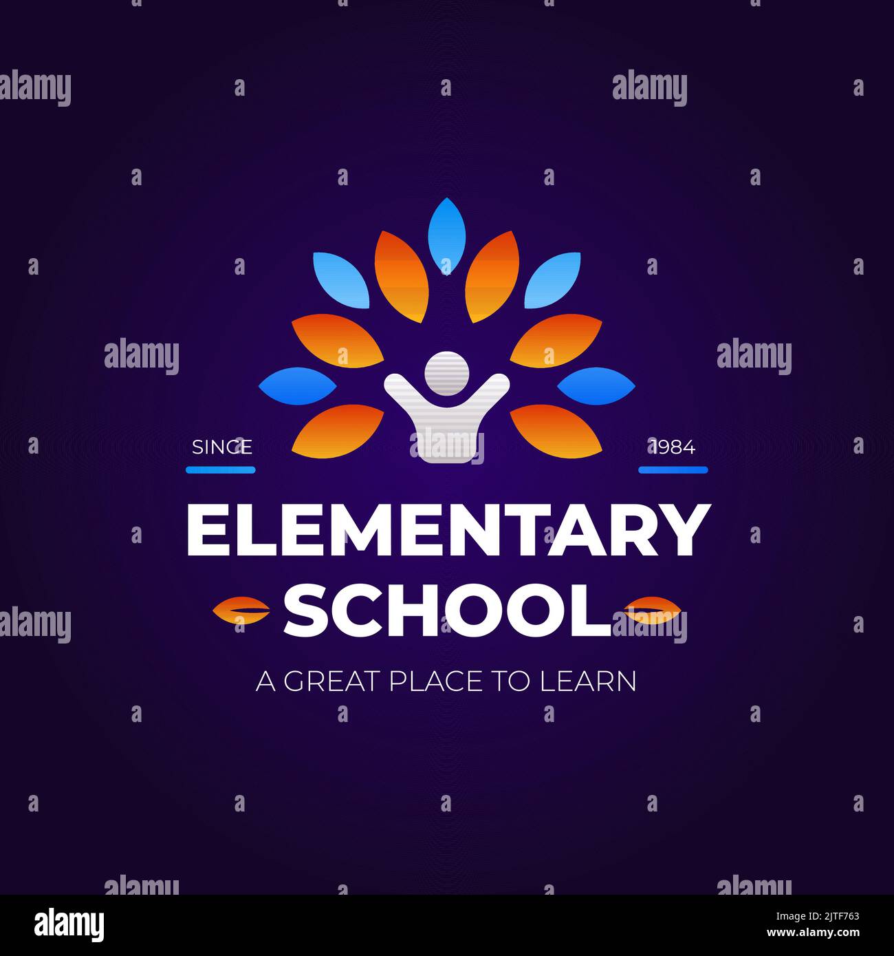 Gradient elementary school logo design Vector illustration Stock Vector Image & Art - Alamy