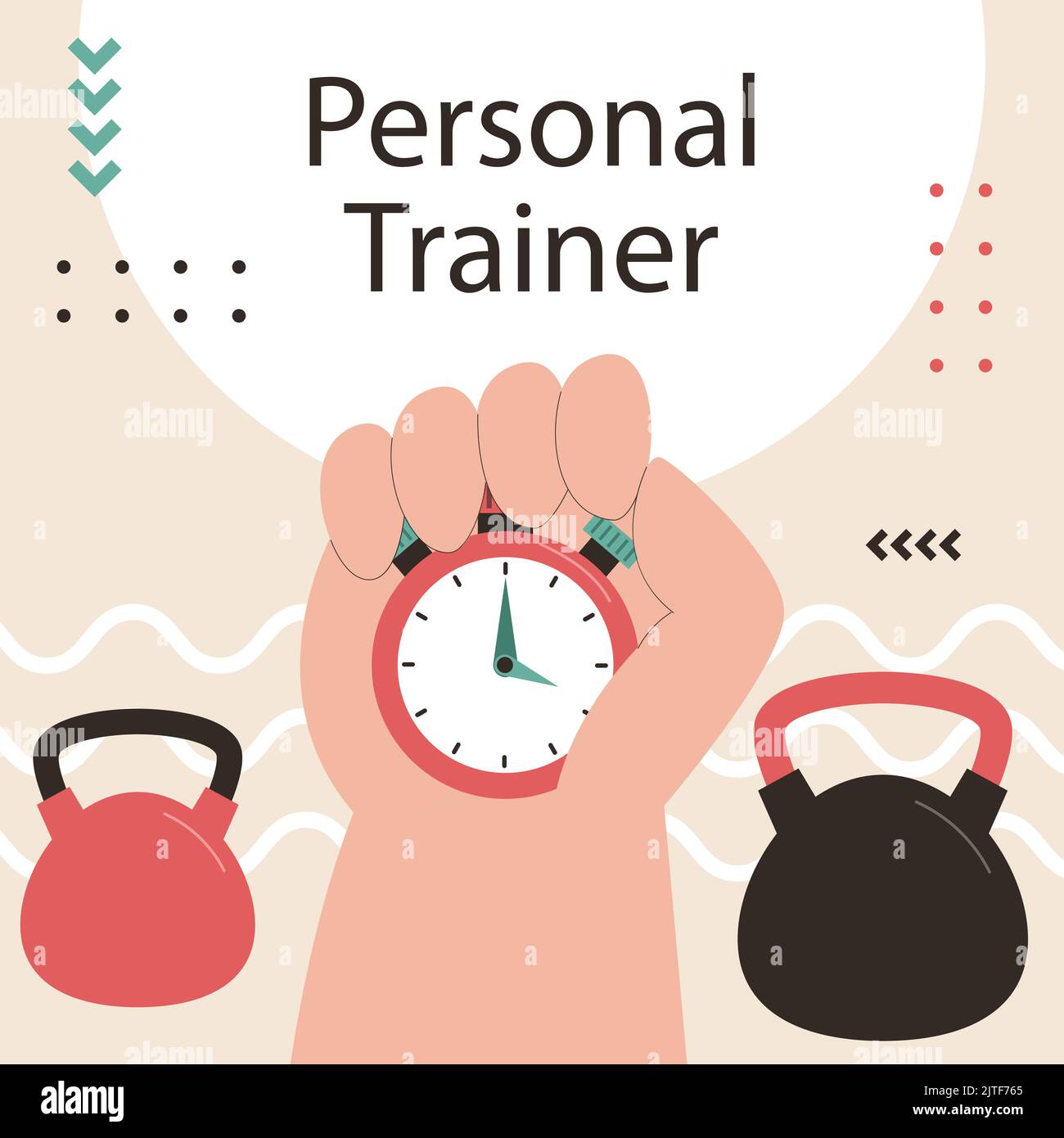 Flat design personal trainer posts Vector illustration Stock Vector ...