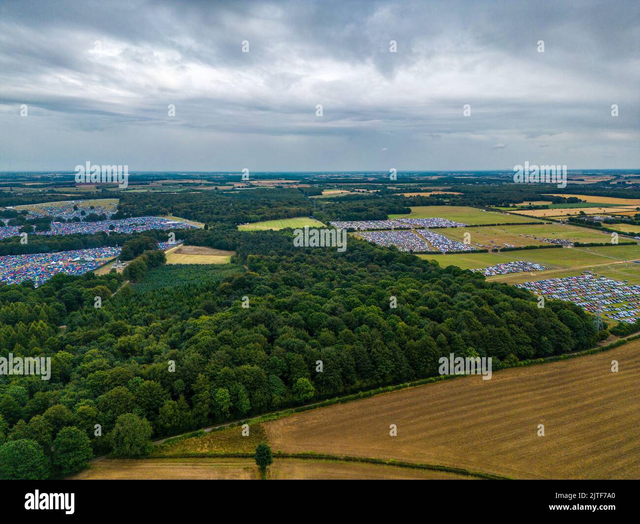 Aerial view over Leeds Festival in Bramham Park Stock Photo - Alamy