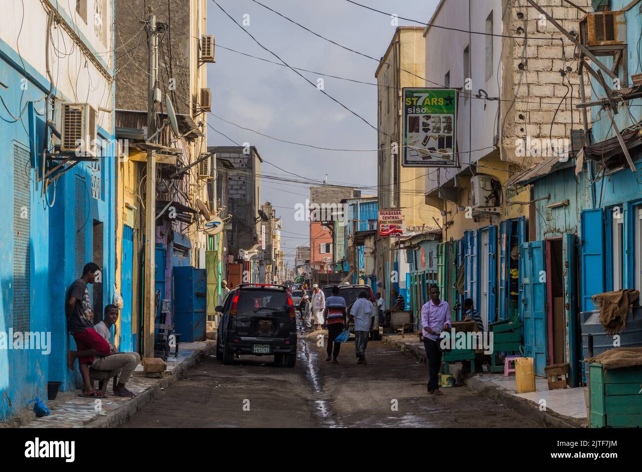 DJIBOUTI, DJIBOUTI - APRIL 17, 2019: View of a street in the African ...