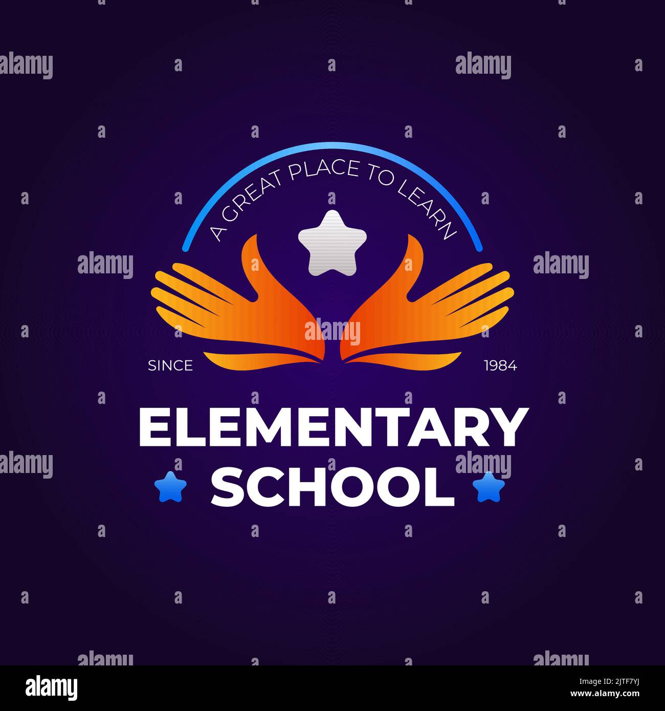 Gradient elementary school logo design Vector illustration Stock Vector ...