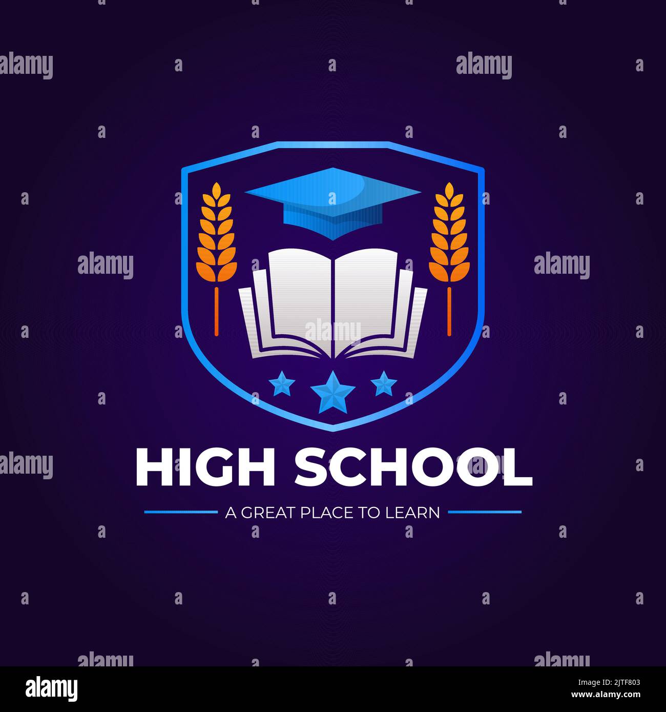 Gradient high school logo design Vector illustration Stock Vector Image ...
