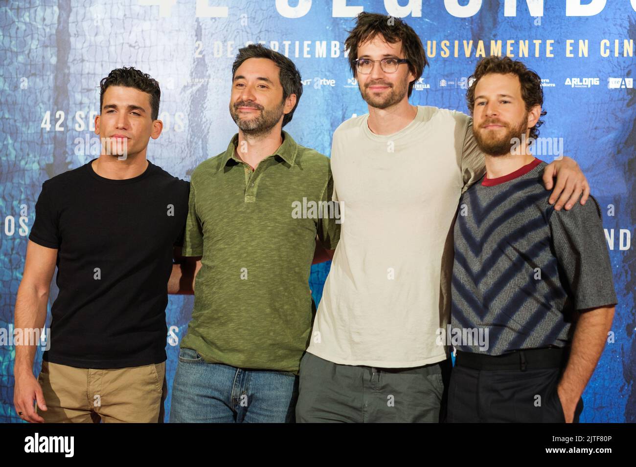 L R Jaime Lorente Alex Murrull Dani De La Orden And Alvaro Cervantes Attend The 42 Segundos