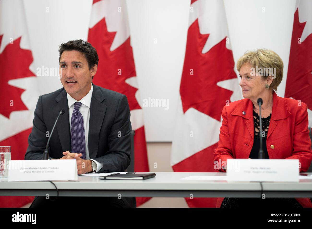 Prime Minister Justin Trudeau, along with Karen Redman, Chair, Region ...
